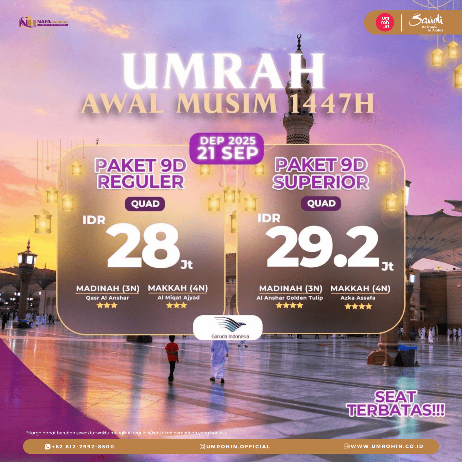 Umrah Awal Musim 1447 H | 27 Jt - umroh.in gerbang jelajah tanah suci