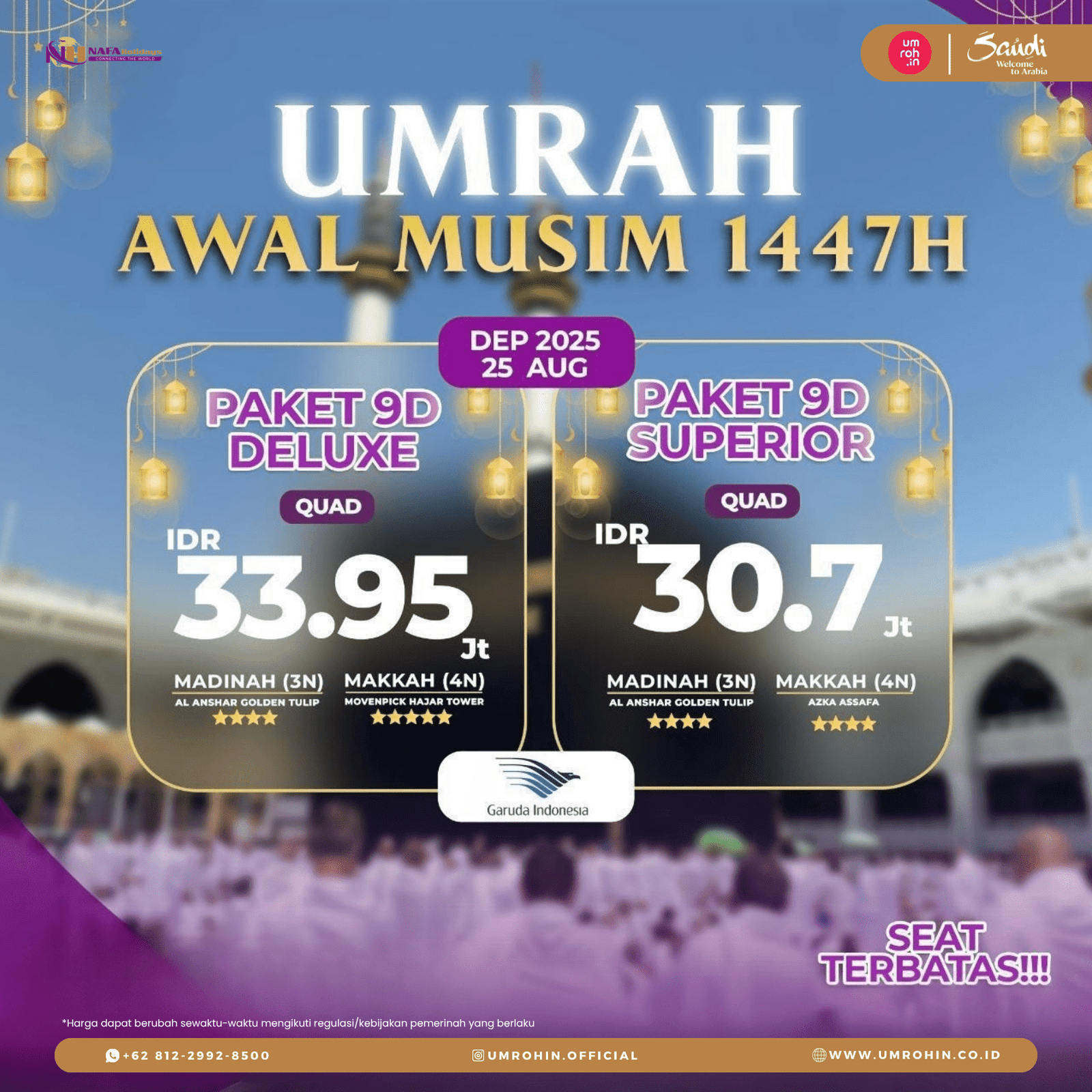 Umrah Awal Musim 1447 H | 27 Jt - umroh.in gerbang jelajah tanah suci